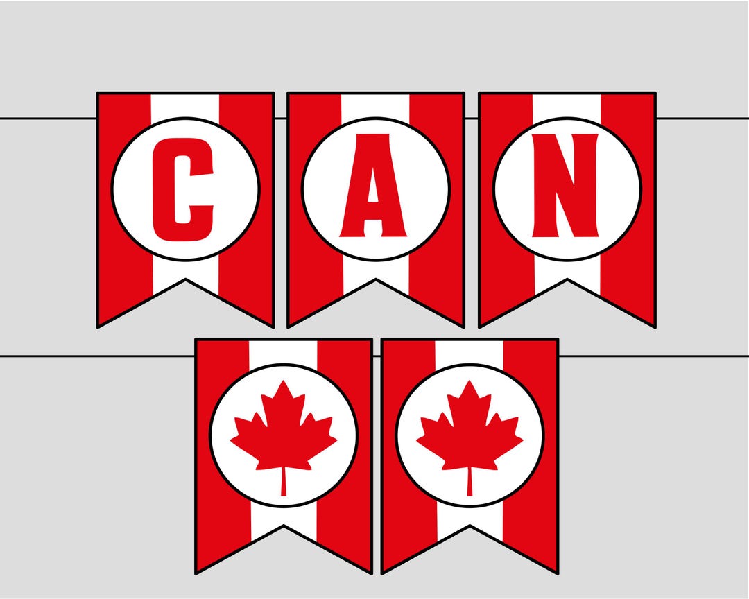 Printable Canadathemed Party Banner. Includes Full Alphabet, Numbers ...