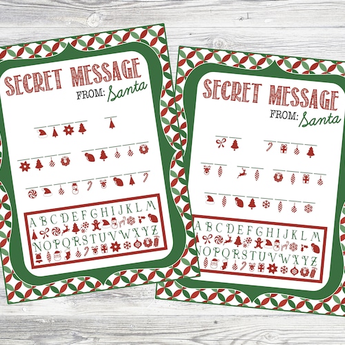 Printable Secret Message From Santa Code Sheets. Instant - Etsy