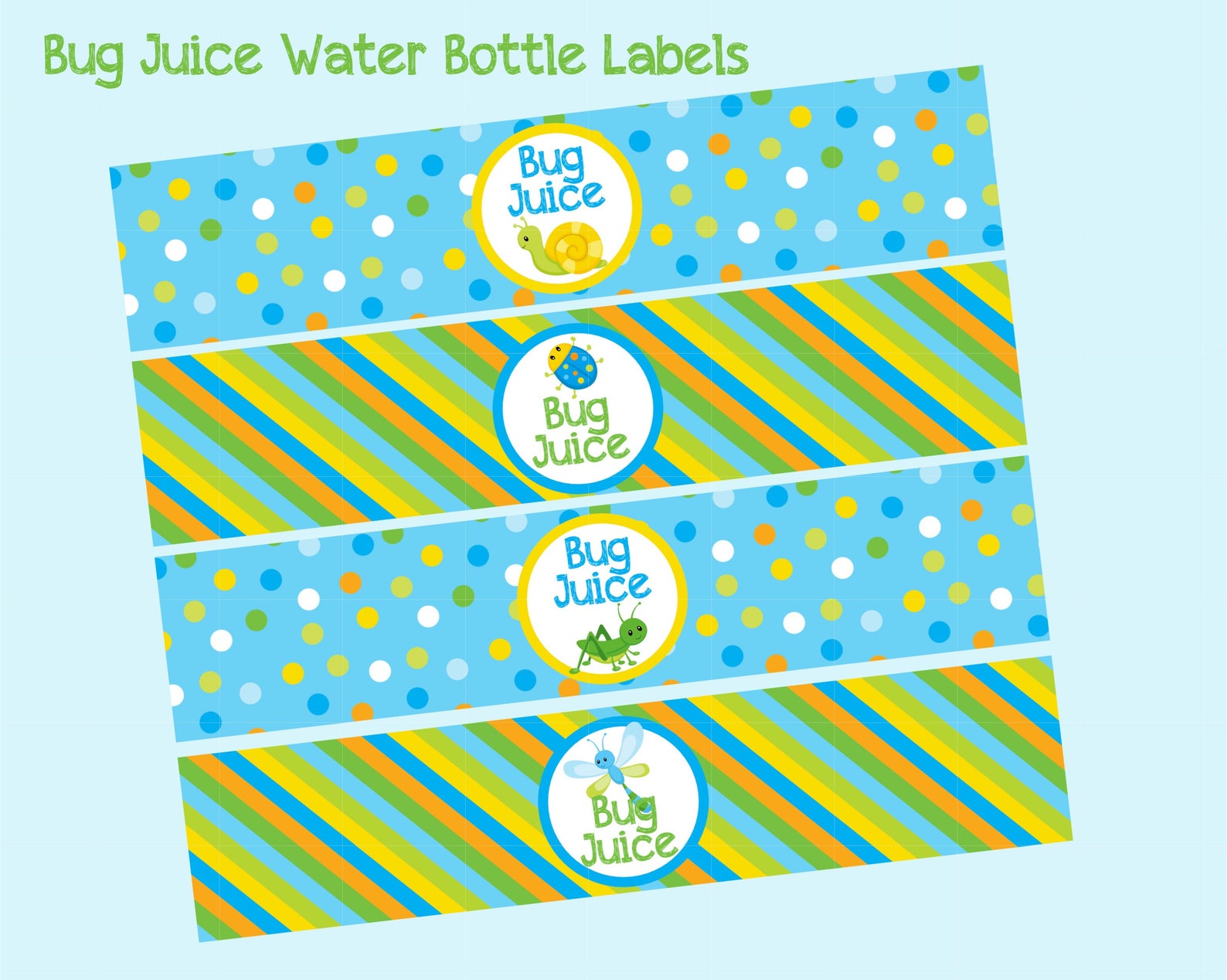 Bug Juice Water Bottle Labels. Instant Digital Download. for Bug ...