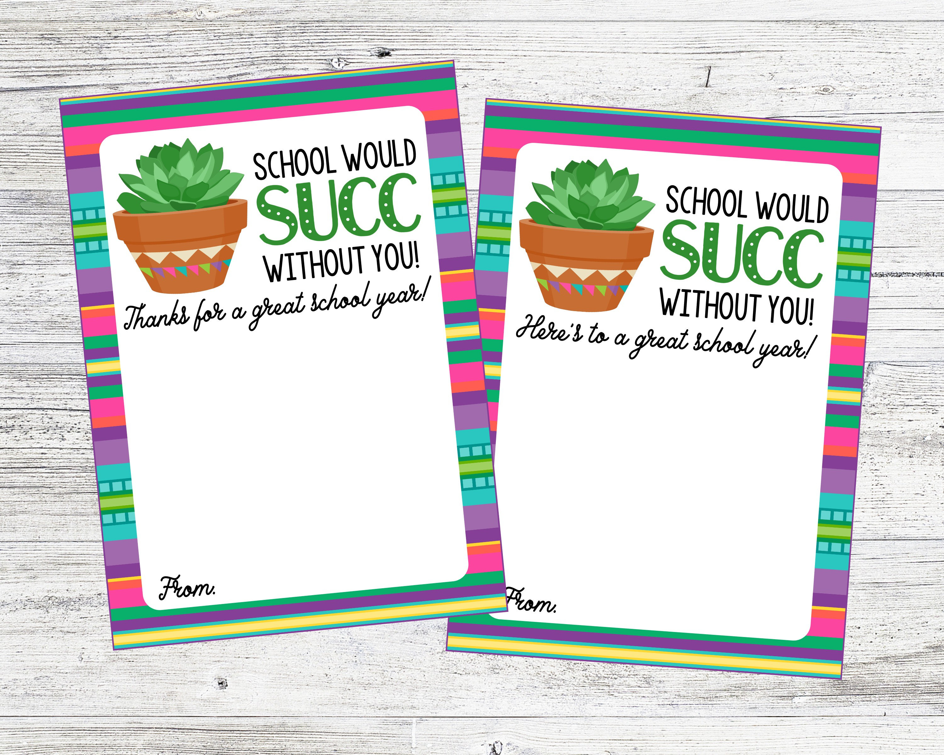 School Would SUCC Without You Teacher Gift Card Holder for | Etsy