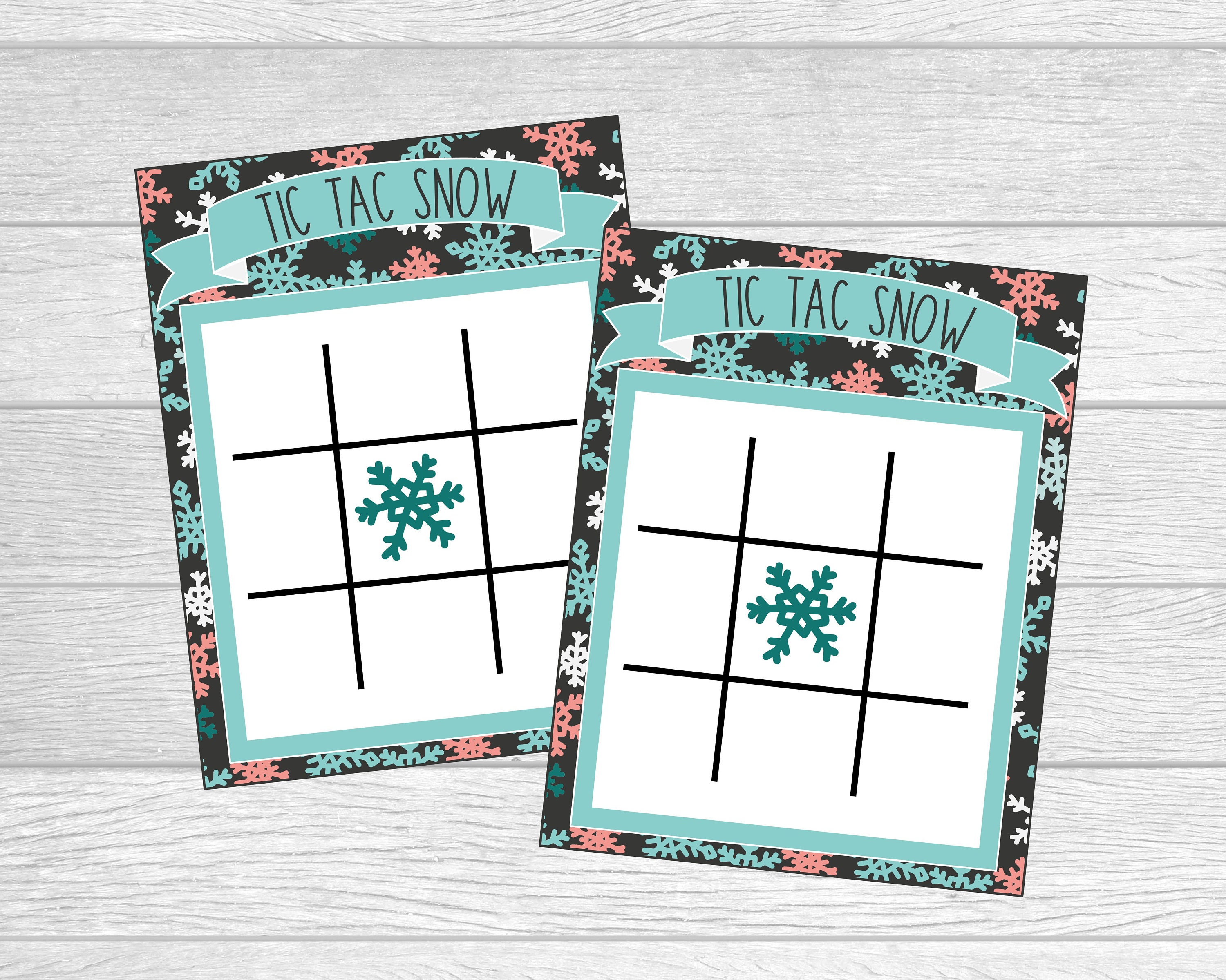 Printable Tic Tac Snow Game. Winter, Snowflake Tic Tac Toe Game. Snow ...