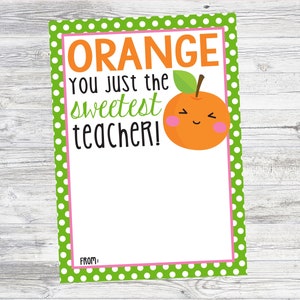 Orange You Just the Sweetest Teacher Gift Card Holder for Teacher's ...