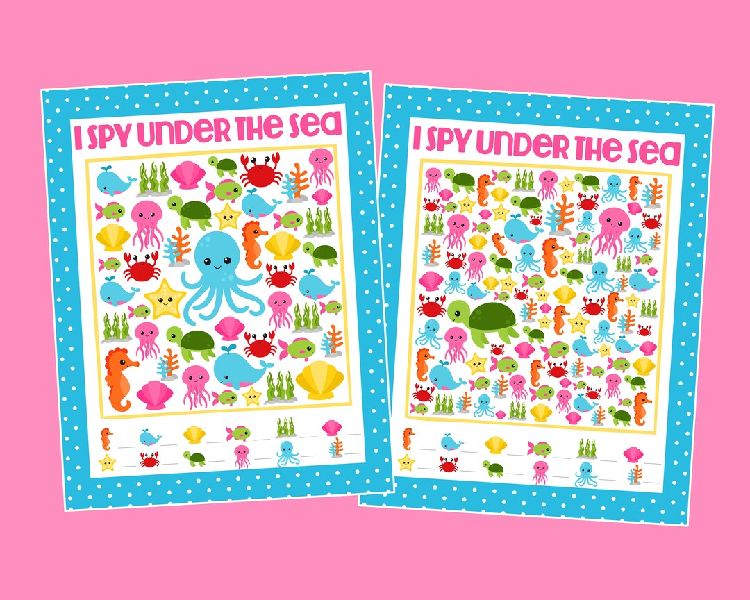 Under the Sea I Spy Printable Games. 5 Different Sheets Easier to ...