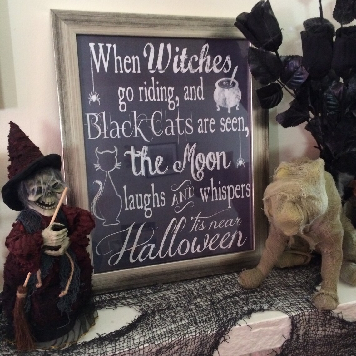 When Witches Go Riding Halloween Chalkboard Sign. 8x10 Halloween ...