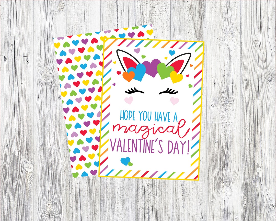 Unicorn Valentine's Day Card to Pair With Unicorn Horn Lollipop. Hope ...