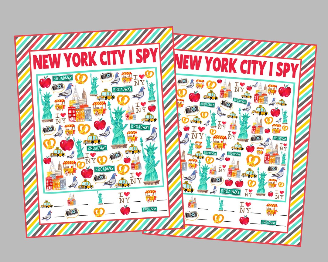 New York City I Spy Printable Games. 4 Different Sheets Easier to ...
