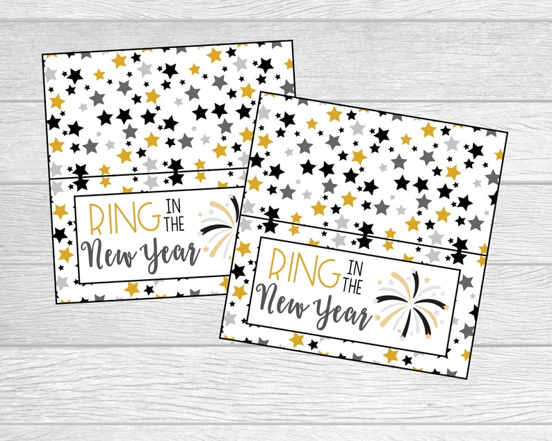Ring in the New Year Treat Topper Tag. Instant Digital - Etsy