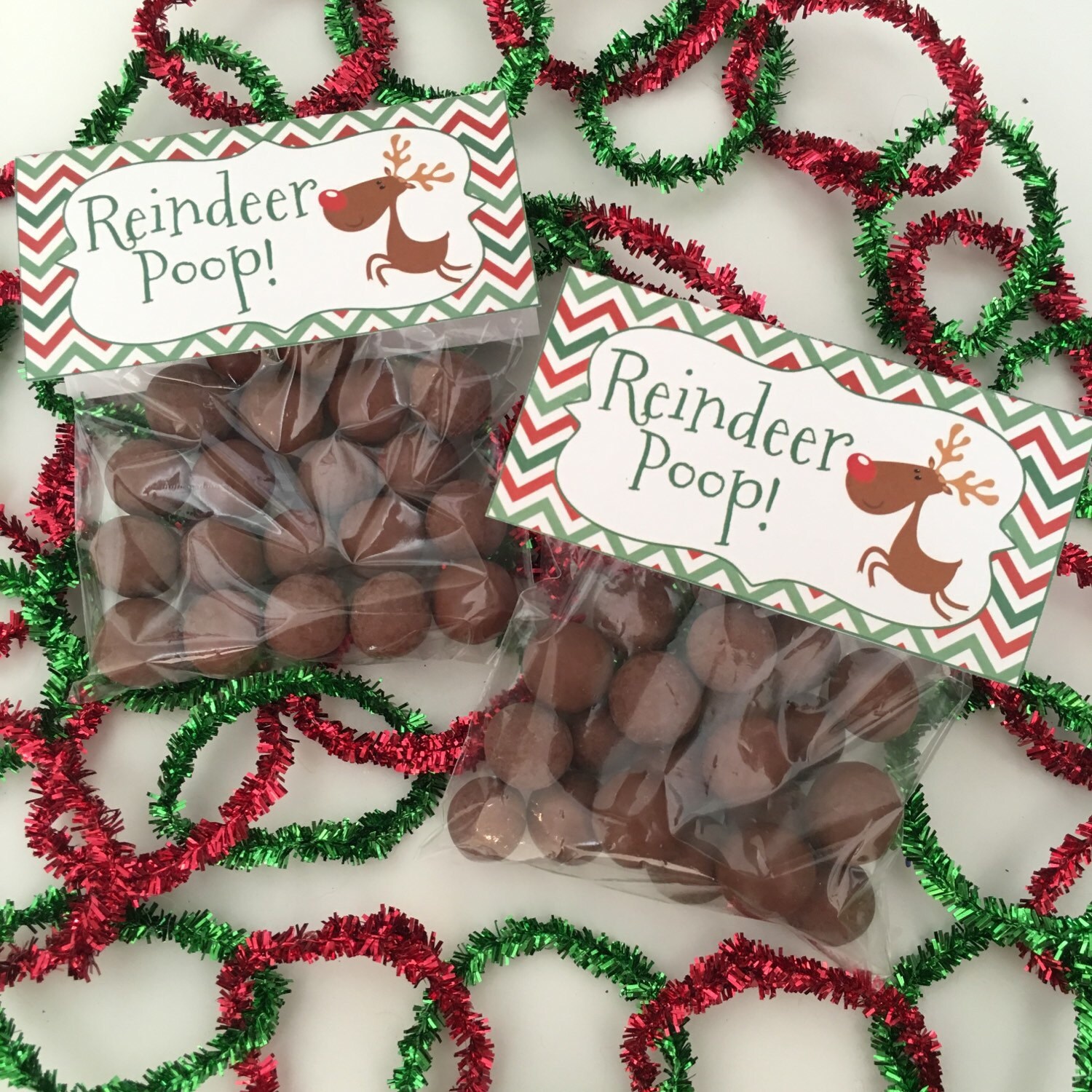 Reindeer Tag and Topper Package. Reindeer Poop Reindeer - Etsy