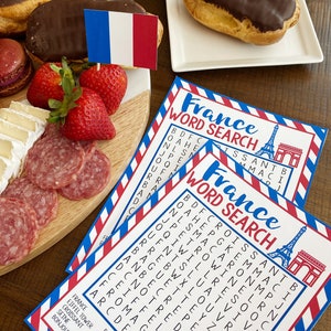 Printable France Word Search. Word Search for French Party, Bastille ...