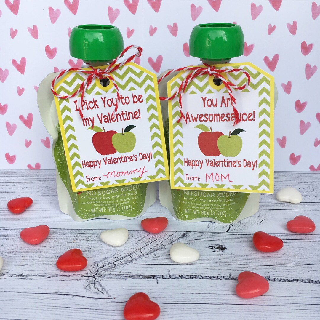 Applesauce Valentine's Day Cards and Stickers. Hang Tags and Stickers ...