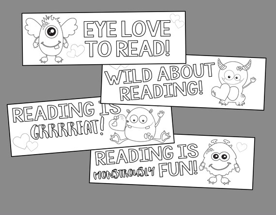 DIY Love Monster Valentine's Day Bookmarks. Print & | Etsy