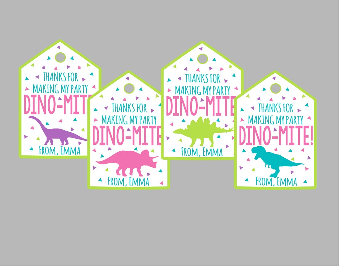 Personalized Dinosaur Party Favor Tags. Thanks for Making My Party Dino ...