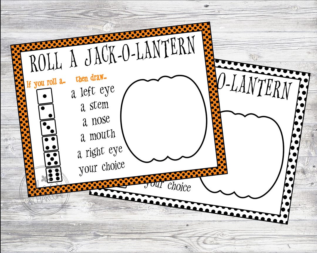 Printable Roll A Jack-o-lantern Game. Halloween Dice Game Classroom ...