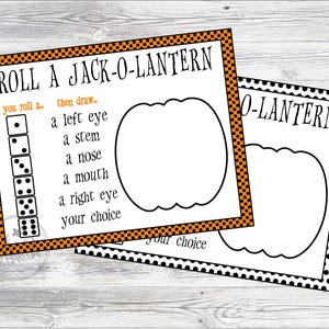 Printable Roll A Jack-o-lantern Game. Halloween Dice Game Classroom ...