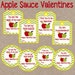 Applesauce Valentine's Day Cards and Stickers. Hang Tags and Stickers ...