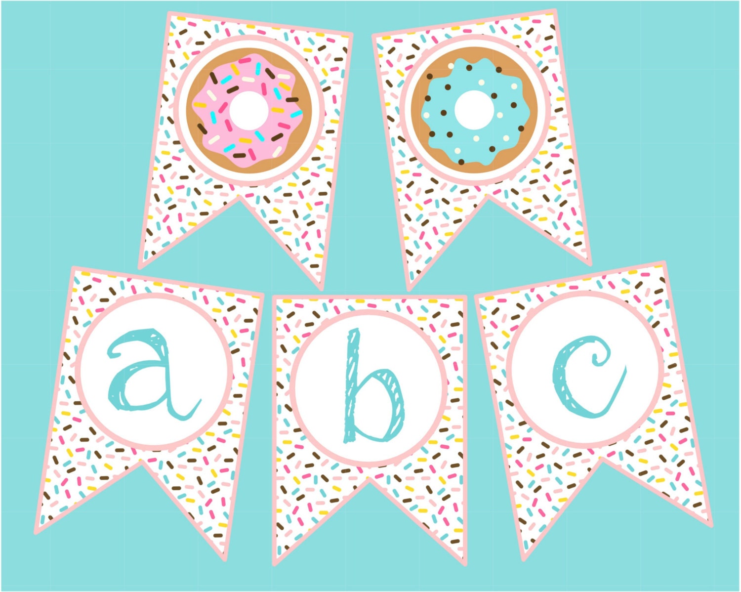 Sprinkle Donut Banner. Full Alphabet Numbers & Donuts. for - Etsy