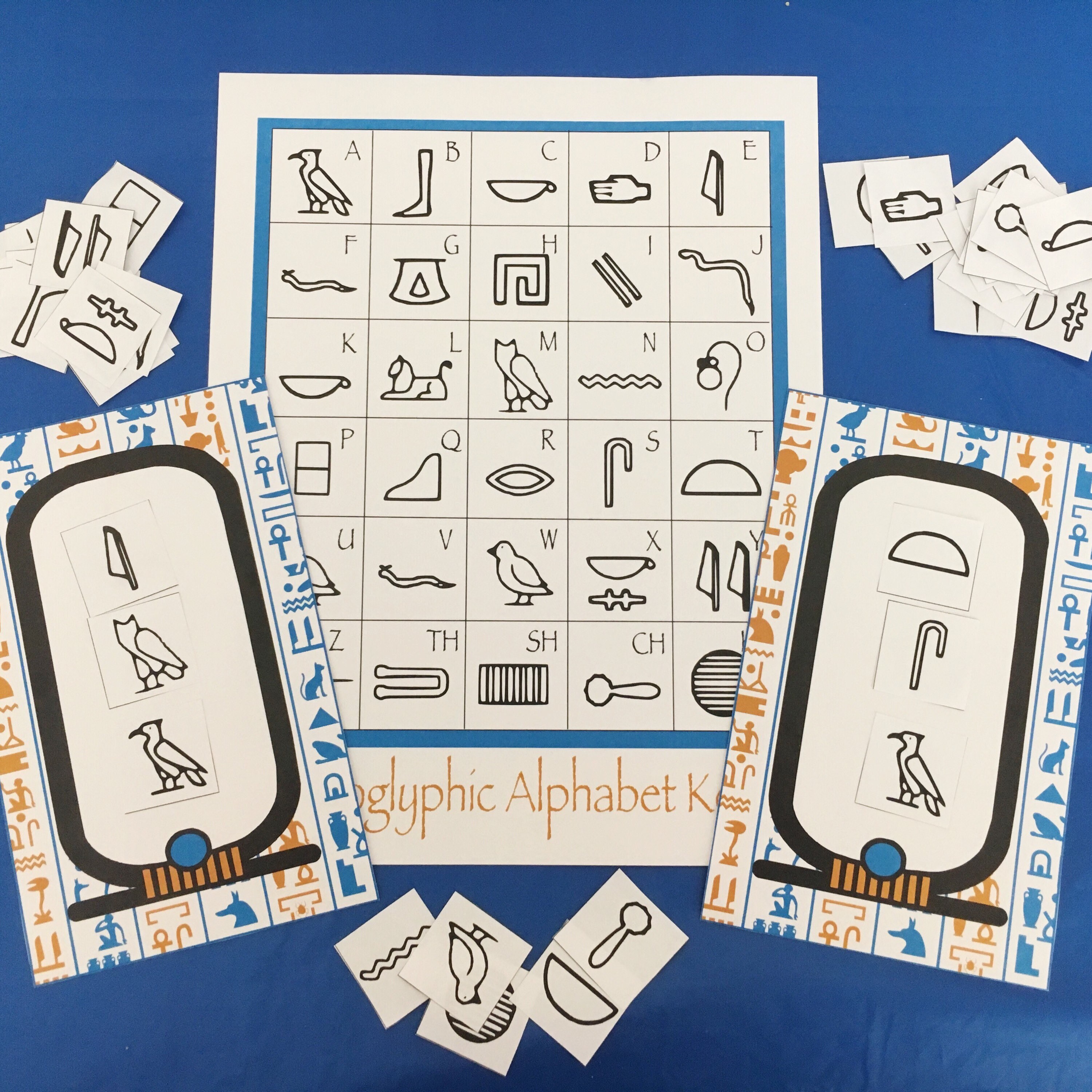Egypt Hieroglyphics Activity. Incl. Printable Cartouches, Hieroglyph ...