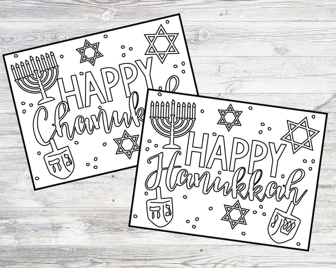 Printable Hanukkah/chanukah Coloring Pages for Kids or Adults! Holiday ...