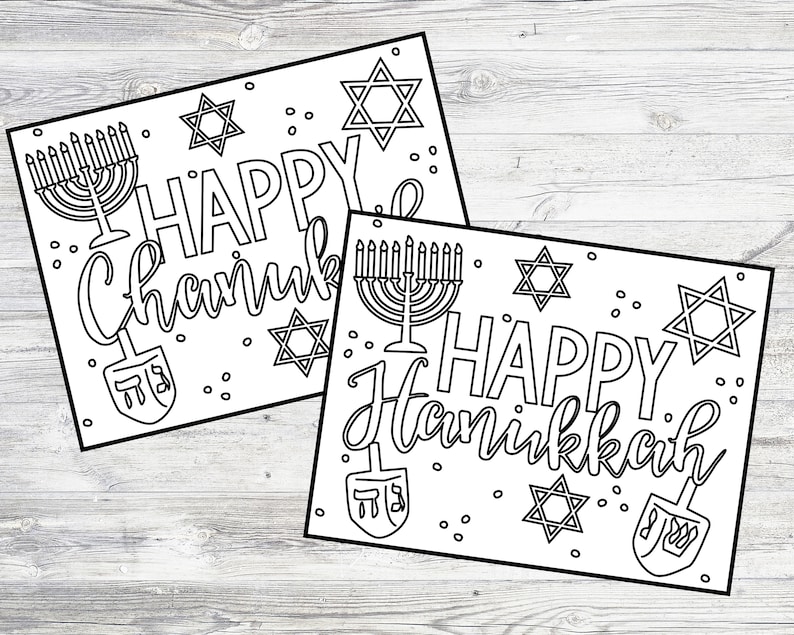 Printable Hanukkah/chanukah Coloring Pages for Kids or Adults! Holiday ...