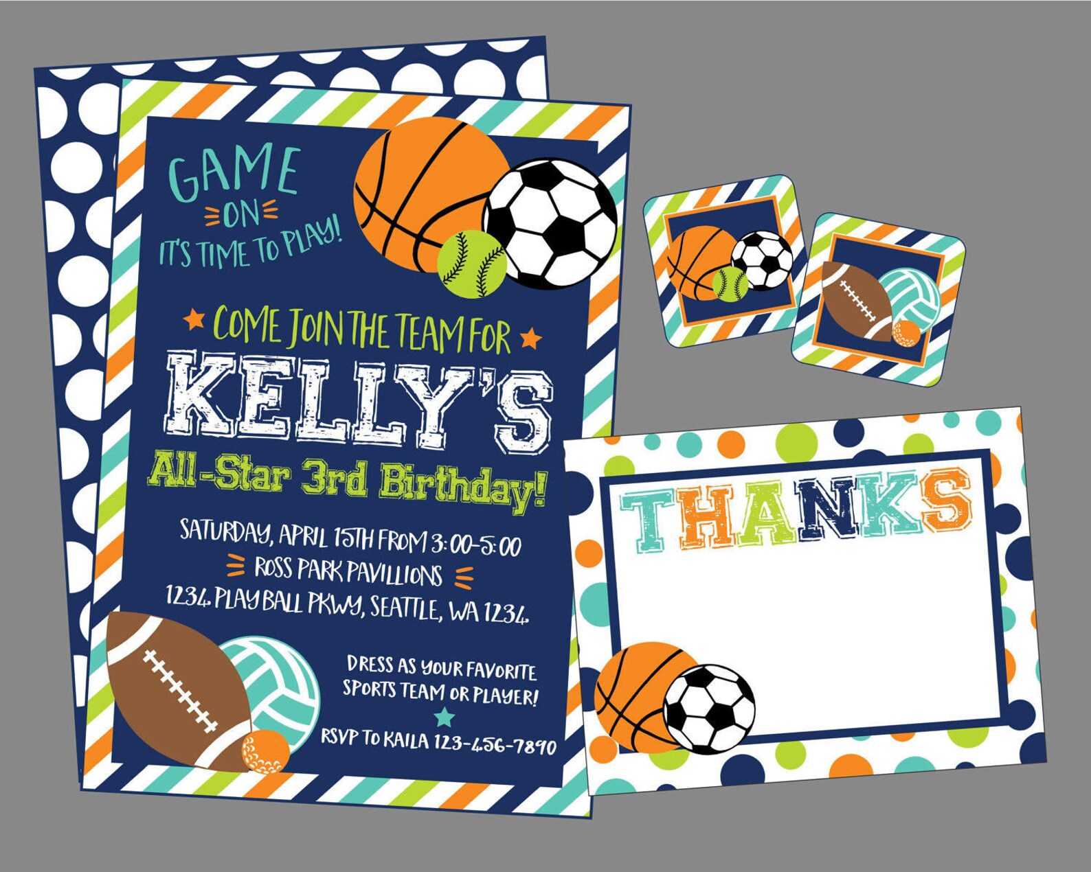All Star Invitation for Sports Birthday Party. Digital - Etsy