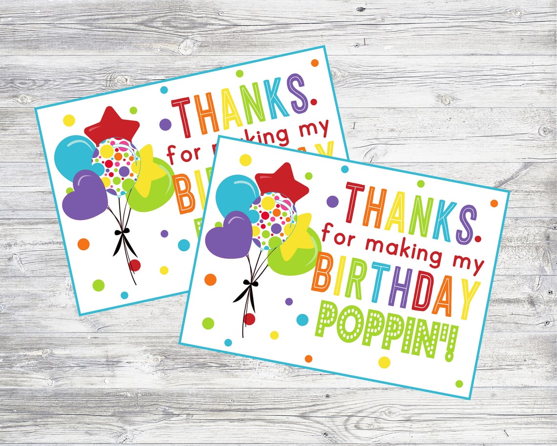 Printable Thanks for Making My Birthday Poppin'! Tag to Pair With ...