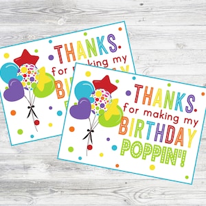 Printable Thanks for Making My Birthday Poppin'! Tag to Pair With ...