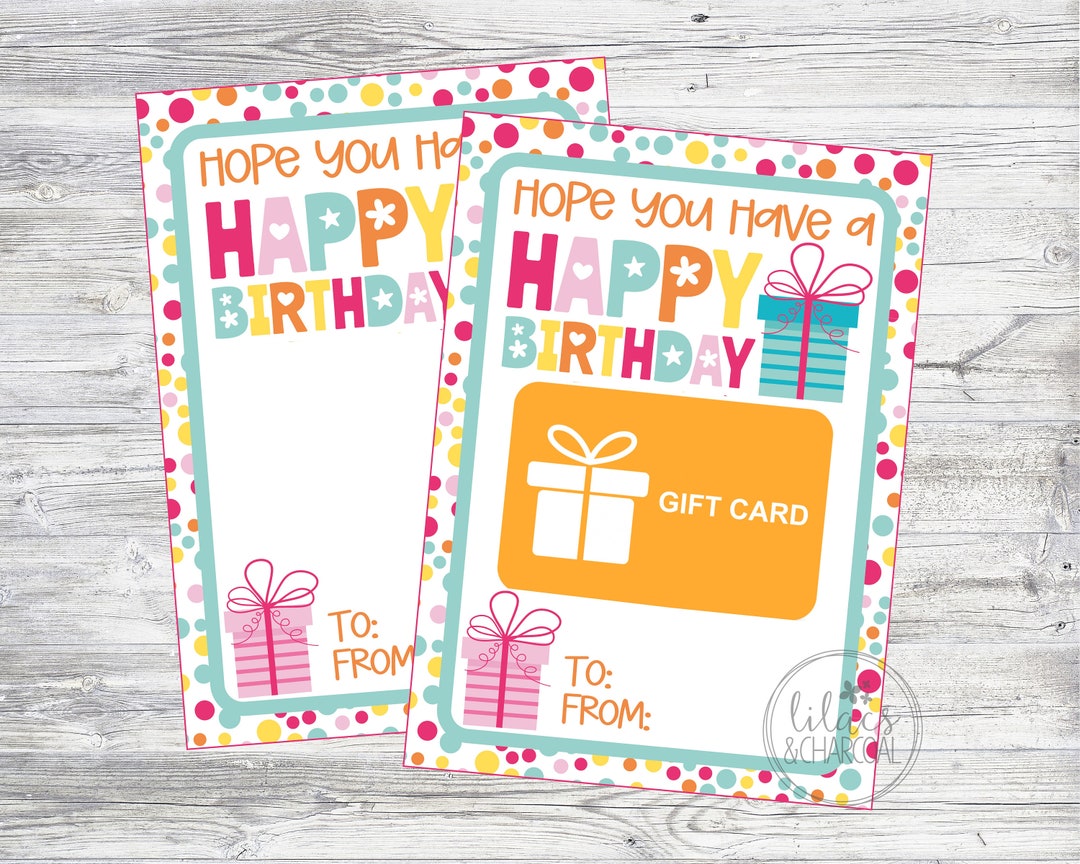 Printable Happy Birthday Gift Card Holder. Generic Card Holder for ...