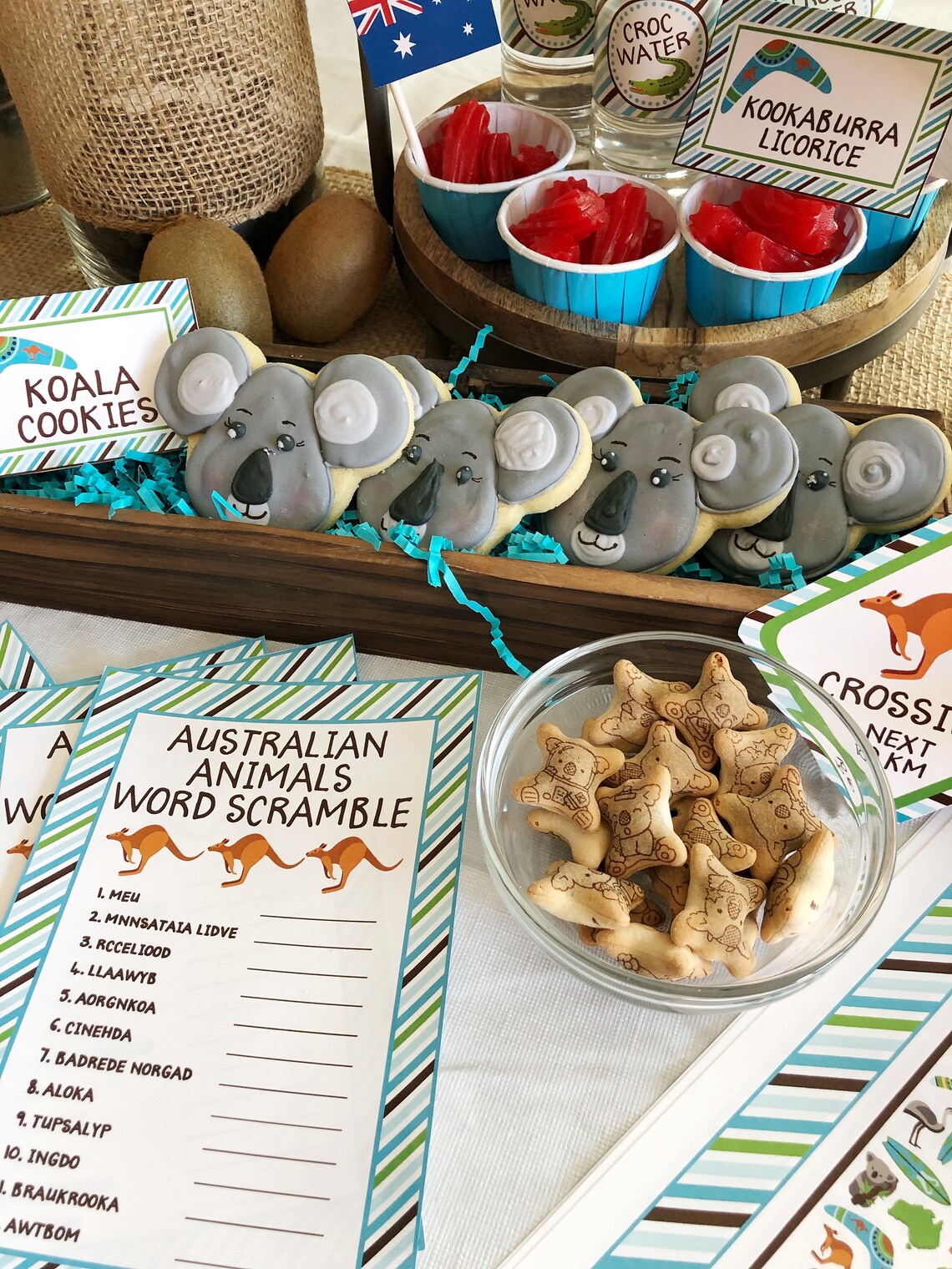 Australian Animals Word Scramble. Australia Party Games, Australia ...