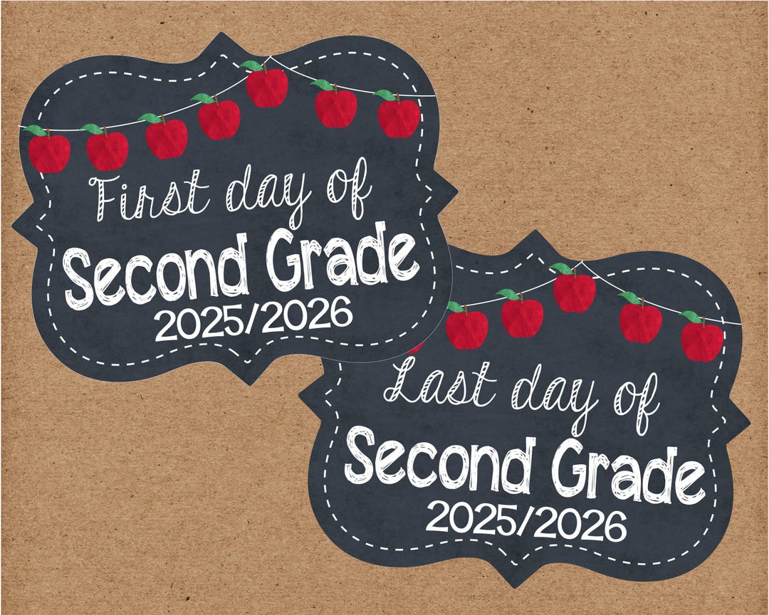 Second Grade First Day of School Sign. First Day of School Photo Prop ...