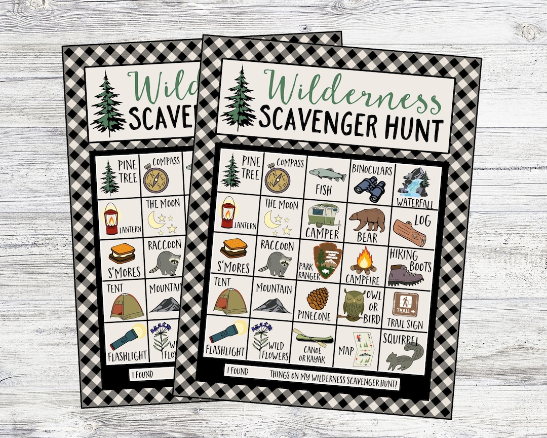 Printable Wilderness Scavenger Hunt. Instant Digital Download. Great ...