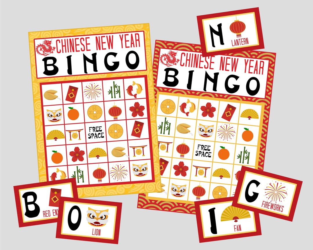 Printable Chinese New Year Bingo Game. 12 Card Bingo Set. Instant ...