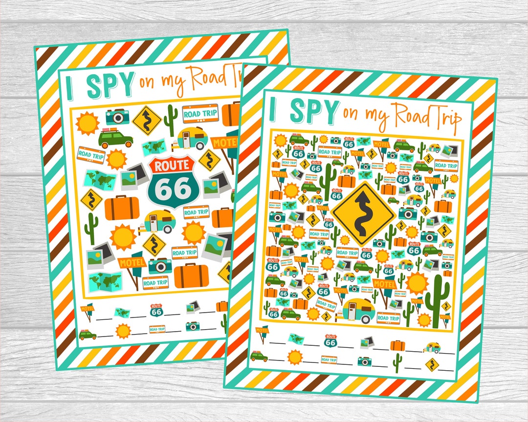 I Spy on My Road Trip Printable Games. 5 Different Sheets Easier to ...