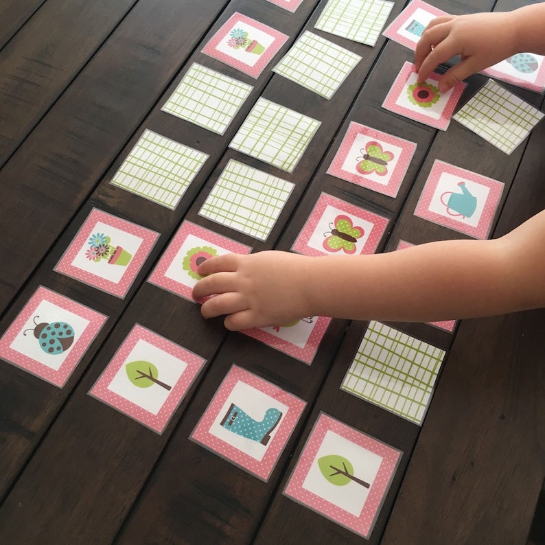 Flower Garden Memory and Matching Game. Instant Digital | Etsy