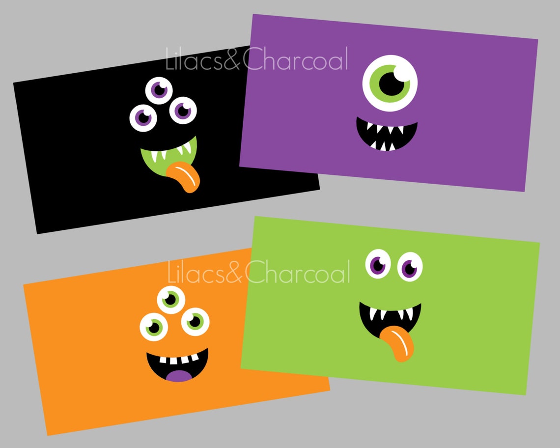 Halloween Monster Juice Box Wrappers. Instant Digital Download. 4 Color ...