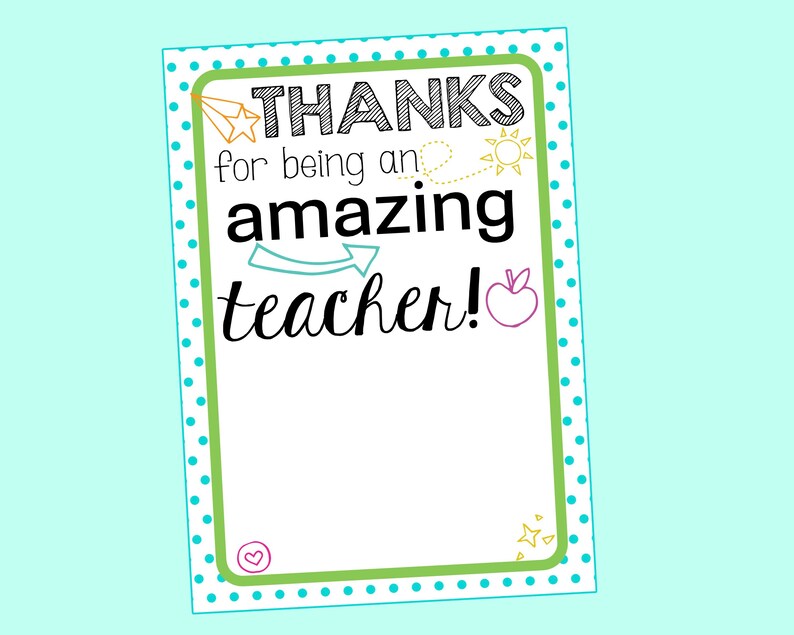 Amazing Teacher Gift Cards Holder. Instant Digital Download. for ...