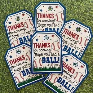 Personalized Printable Baseball Birthday Party Favor Tag. Thanks for ...