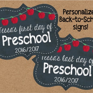 Personalized First Day of School Sign for ANY GRADE. Digital Back to ...