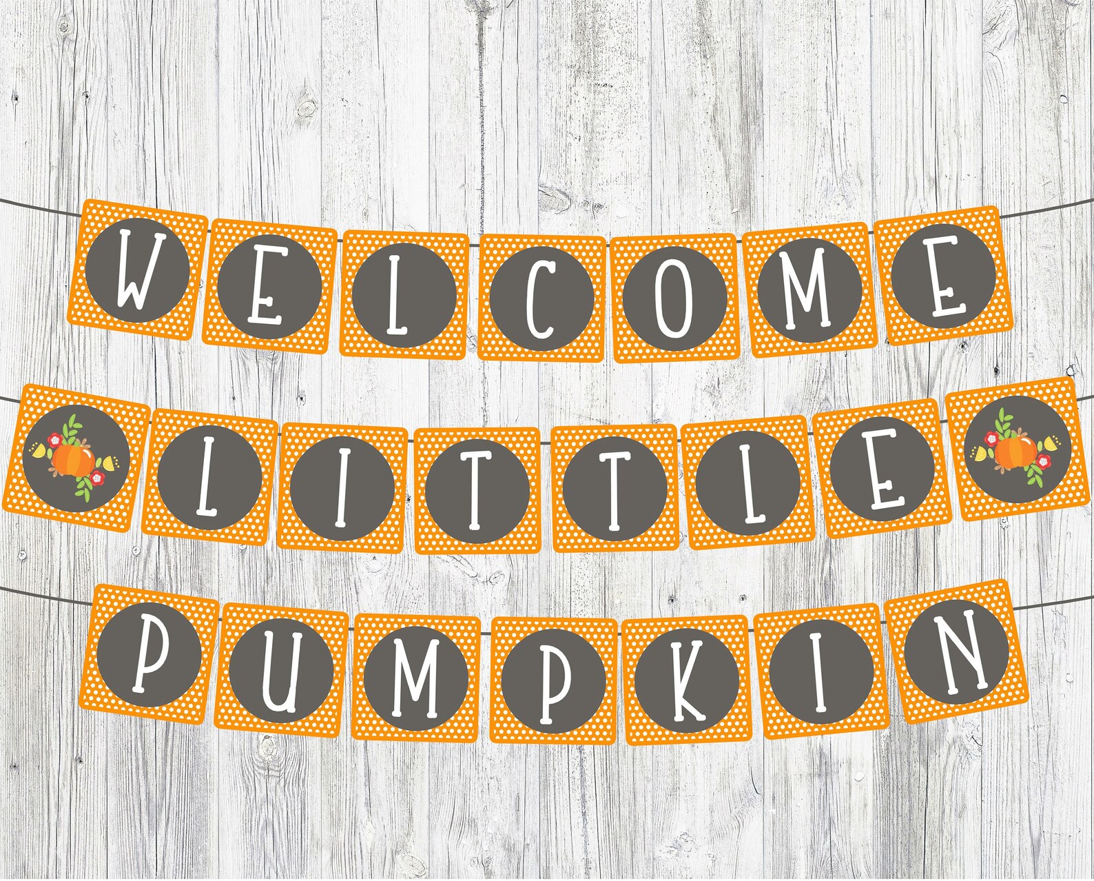 Printable Fall Pumpkin Banner. Incl: Full Alphabet, Little Pumpkin ...