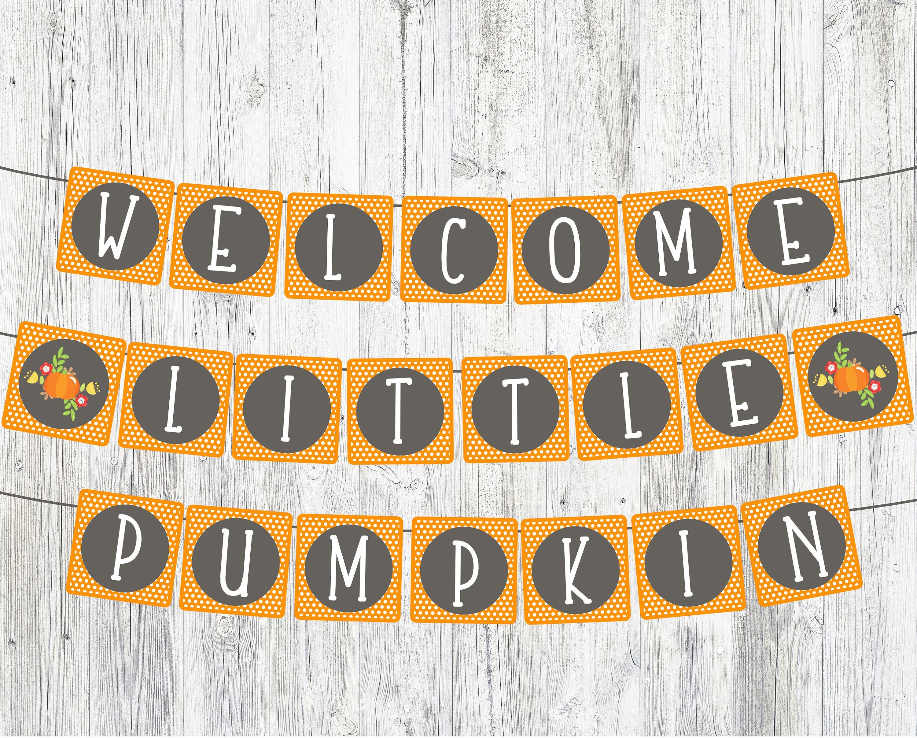 Printable Fall Pumpkin Banner. Incl: Full Alphabet Little | Etsy