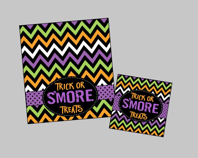 Printable Trick or S'more Treats! Halloween Treat Tags and Bags Toppers ...