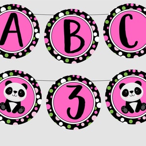 Panda Party Banner. Printable Banner for Panda Bear, Panda-monium Party ...