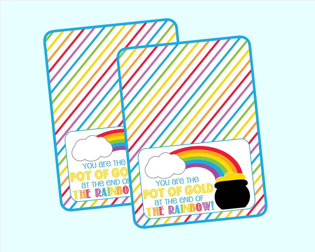 Pot of Gold at the End of the Rainbow St. Patrick's Day Gift Bag Topper ...