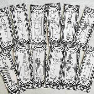 Printable Ancient Egypt Bookmarks. 12 Different Egyptian Deities. Color ...