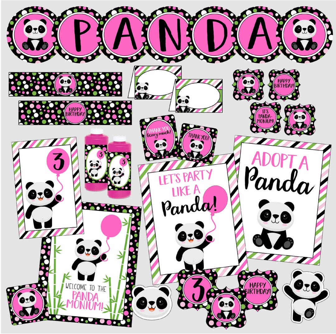 Panda Party Printable Decoration Package. It's Panda-monium! Let's ...