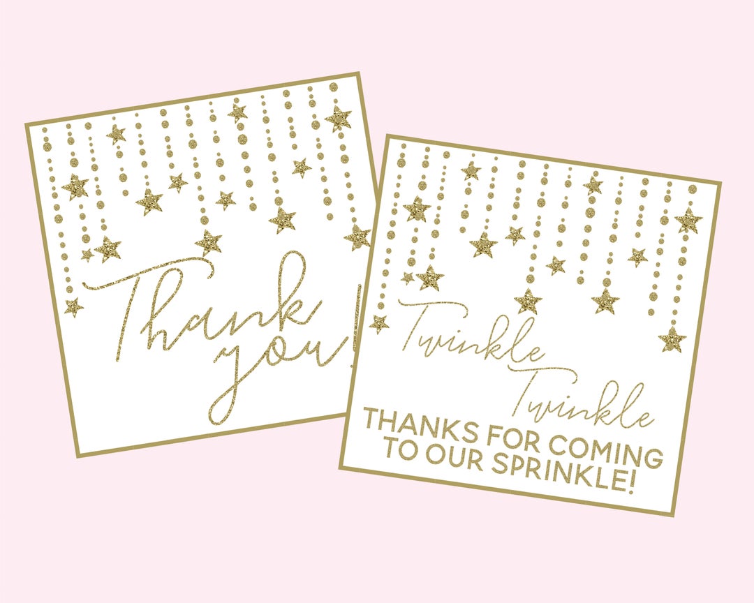 Gold Twinkle Party Favor Tags for Twinkle Twinkle Baby Shower or ...