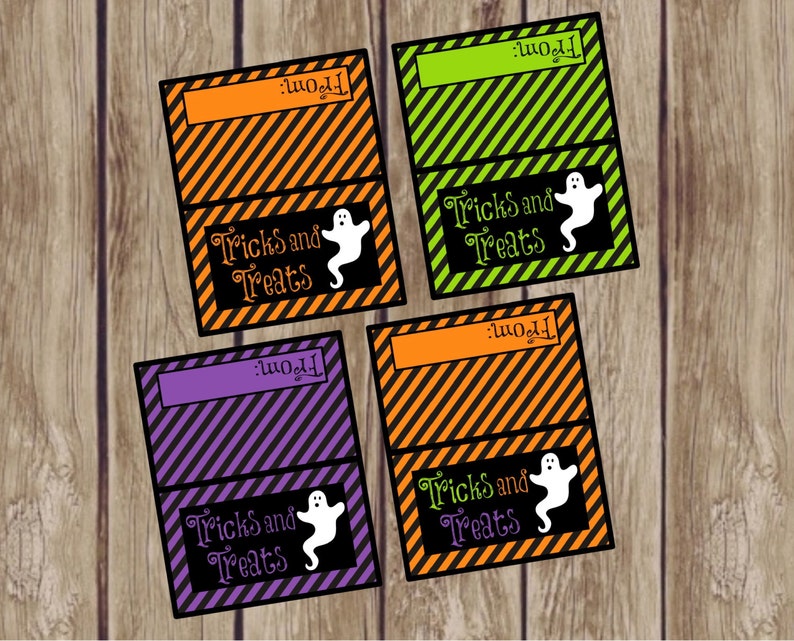 Tricks and Treats Halloween Tags and Bag Toppers. Perfect for - Etsy
