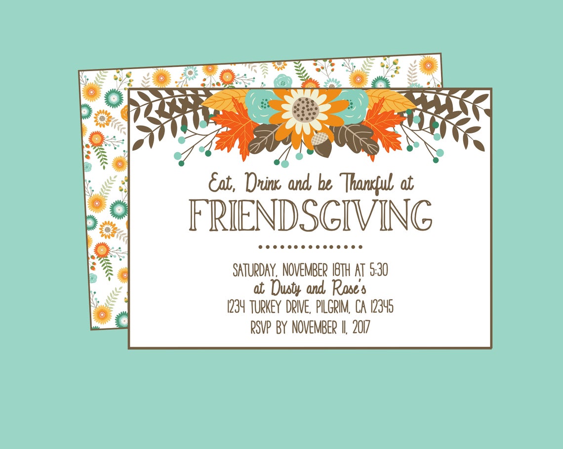 Friendsgiving Invitation. Printable Invitation for - Etsy