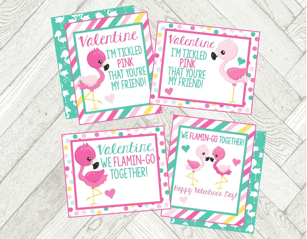 Flamingo Valentine Cards. I'm Tickled Pink That You're My Friend, We ...