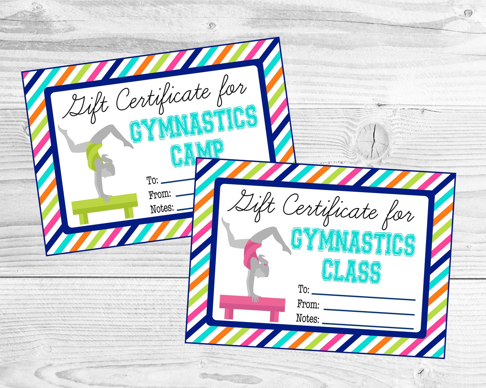 Printable Gift Certificate for Gymnastics Lessons or Gymnastics Camp ...