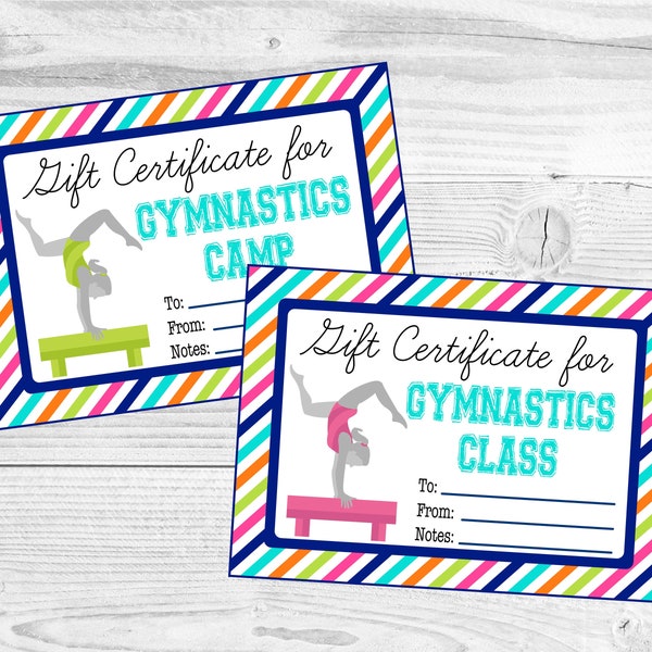 Gymnastics Certificate - Etsy